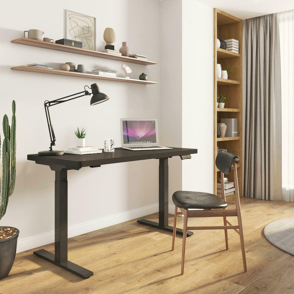 Ergonomic Electric Sit-Stand Desk Frame - Black - PrimeCables