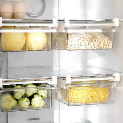 Fridge Under-Shelf Drawer with Dividers, Fridge Storage Box, 2 Packs ...