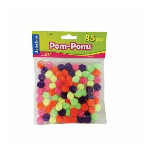 Rainbow Pom-Poms for Craft Decoration, 100/Pack, Assorted Colors
