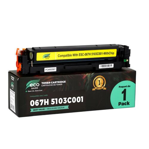Canon 067H 5103C001 cartouche de toner compatible jaune haute capacité - avec puce - Eco-Saver