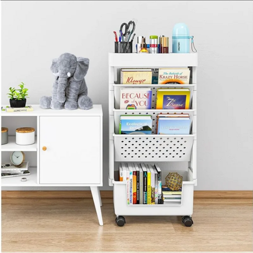 5-Tier Utility Cart - Ideal for Office & Study Storage