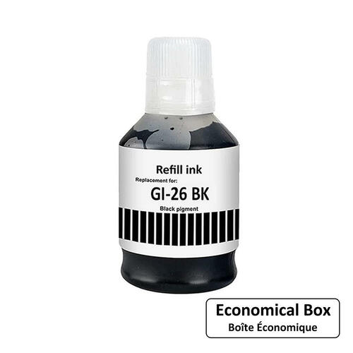 Canon GI-26 Compatible Black Ink Bottle (4409C001) - Economical Box