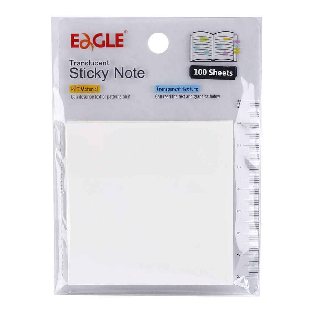 Waterproof Translucent Color PET Sticky Notes, 100 Sheets - Eagle®