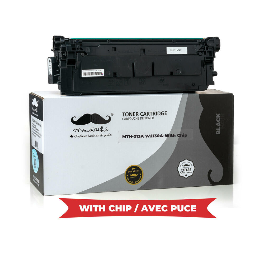 Compatible HP 213A W2130A cartouche de toner noire - avec puce - Moustache®