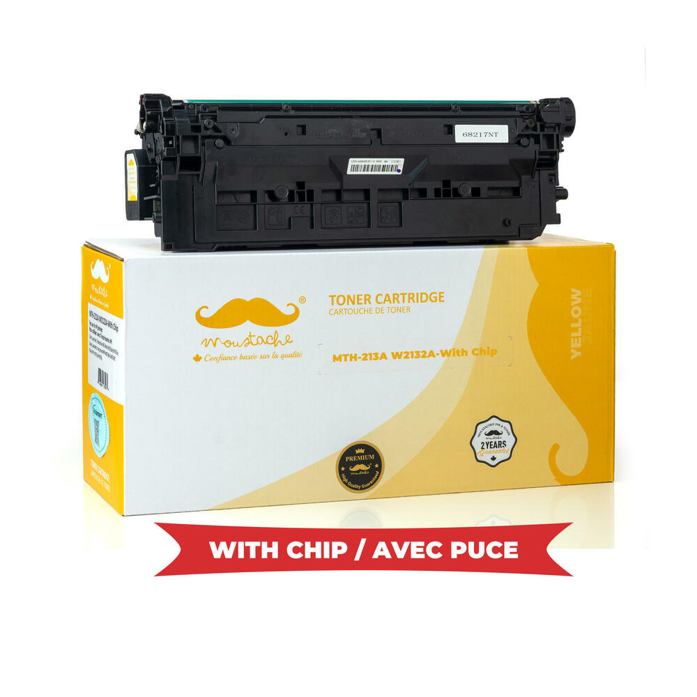 Compatible HP 213A W2132A Yellow Toner Cartridge - With Chip - Moustache®