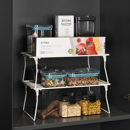 Foldable Design Stackable Shelf Storage Rack for Kitchen, Bathroom, and ...