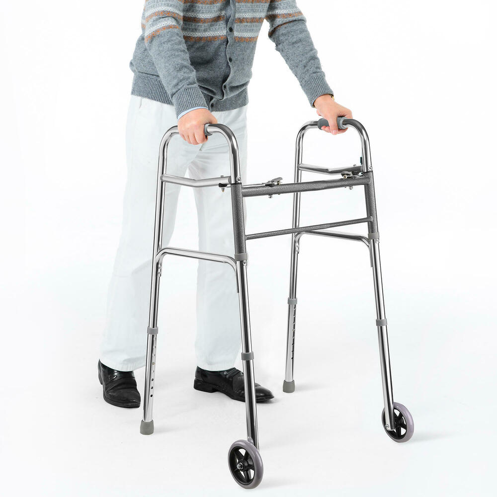 Déambulateur pliant avec roues, déambulateur pliant léger avec 2 ...