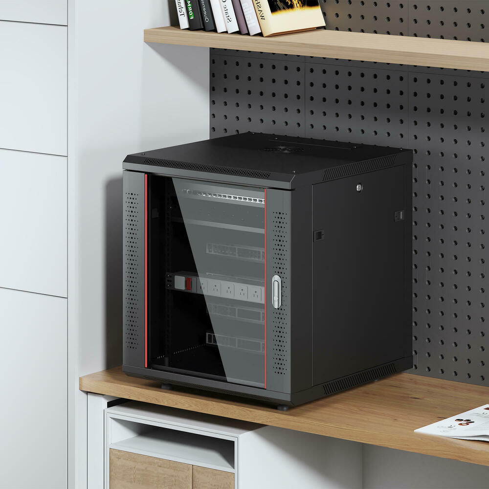 Armoire rack serveur 12U avec PDU, 23,6" de profondeur, porte ...