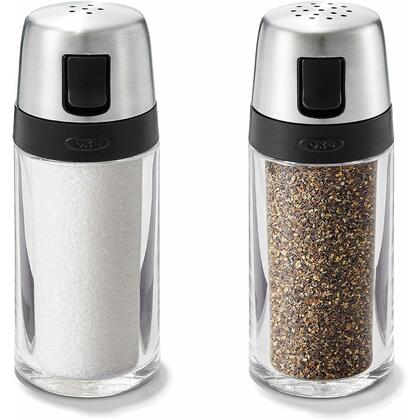 OXO Salt and Pepper Shaker Set Stainless Steel 4.5"/ 11.5cm, Clear - OXO