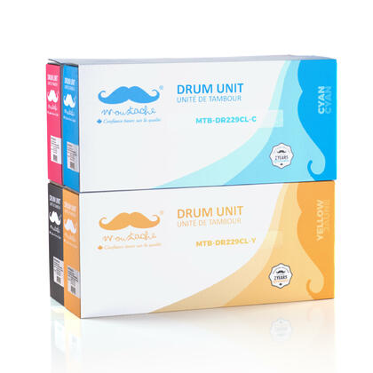 Moustache® DR229CL Drum Unit Set – BK/C/M/Y for Brother Printers