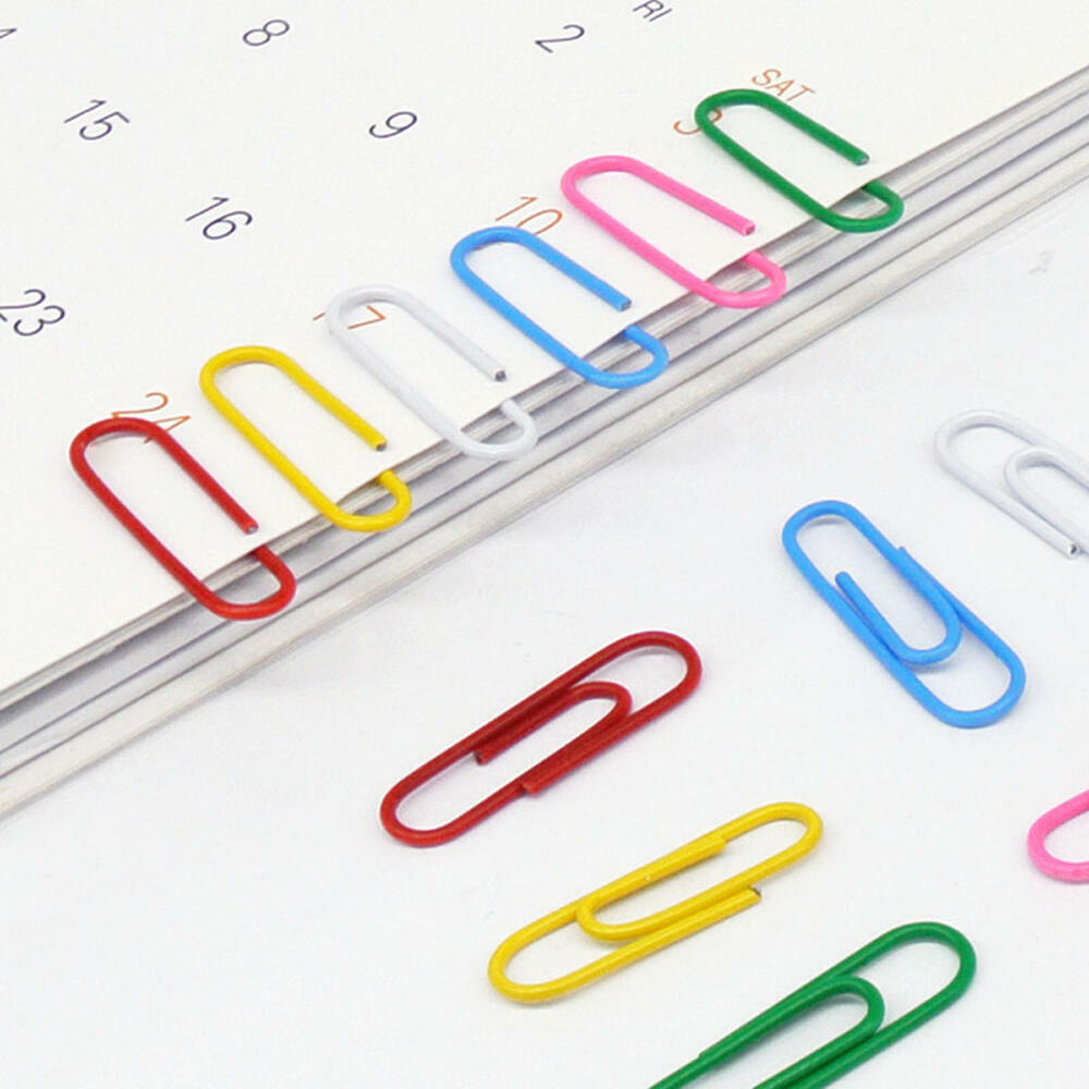 Colored Coated Large Paper Clips, Assorted Colors, 100Pcs/Box - Foska