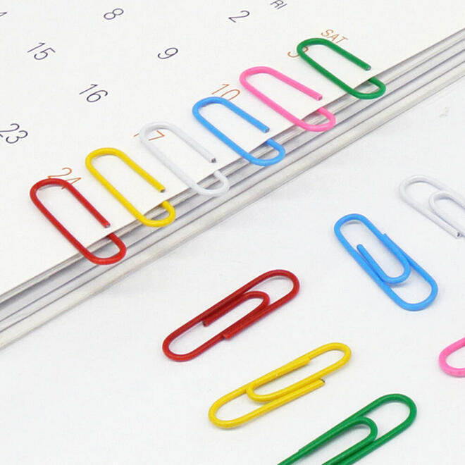 Colored Coated Large Paper Clips, Assorted Colors, 100Pcs/Box - Foska