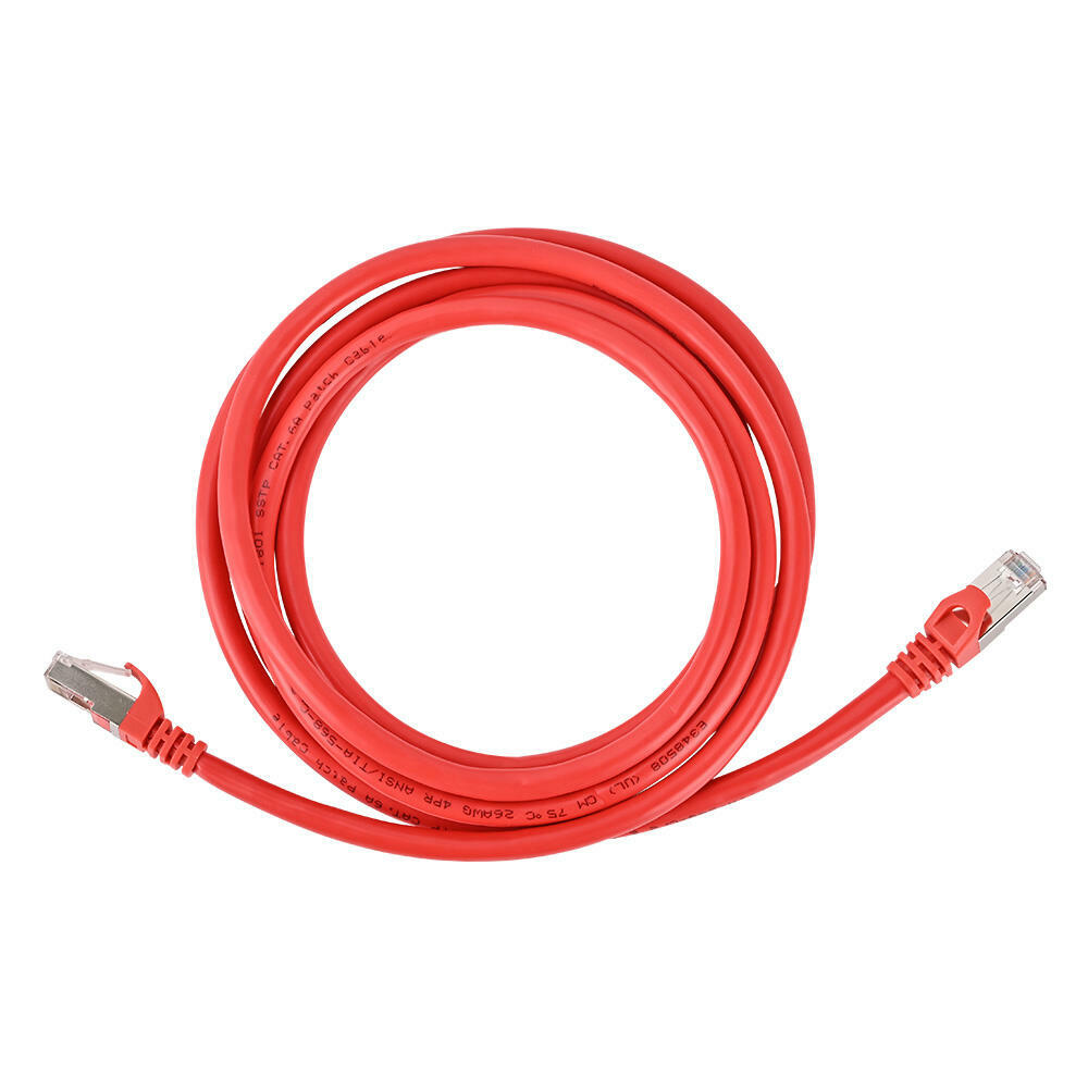 Cat6a SSTP 26AWG 10GB Molded Network Ethernet Patch Cable - Red ...