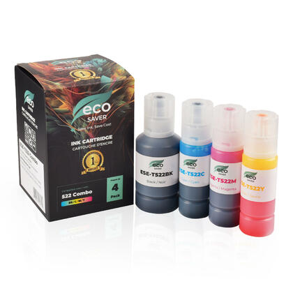 Epson T522 EcoTank Compatible Ink Bottle Combo BK/C/M/Y- Eco-saver