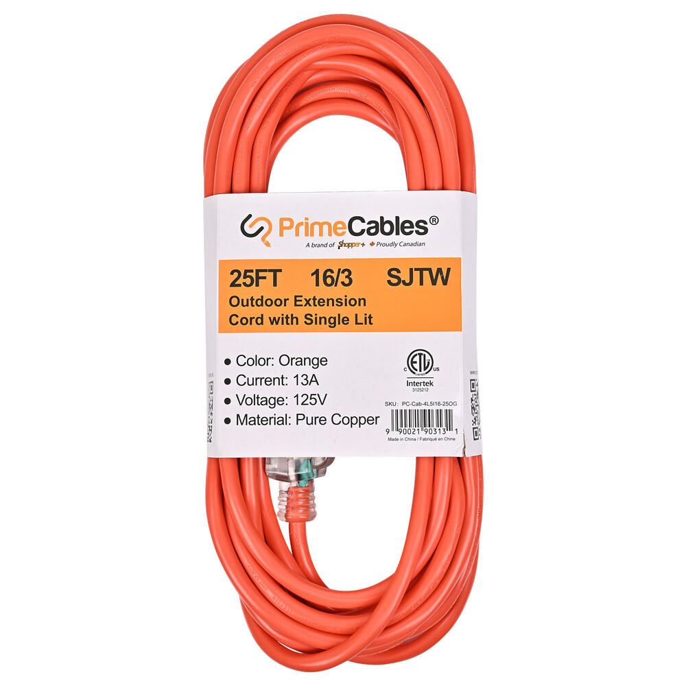 13A Outdoor Extension Cord, SJTW 16AWG*3C Power Cord, ETL Listed ...
