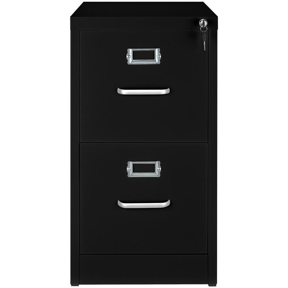 2-Drawer Metal File Cabinet with Lock – White