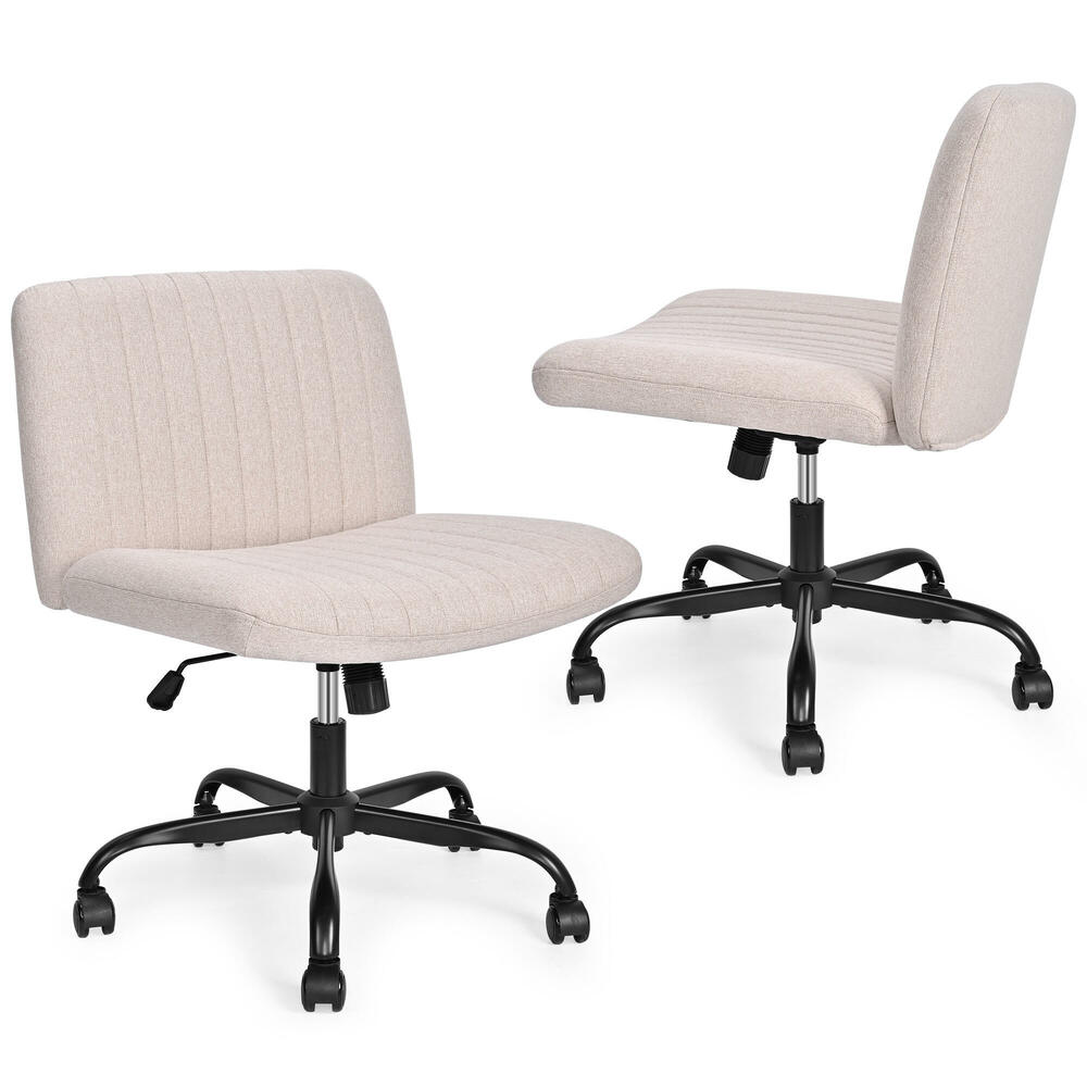 Wide Office Chair Armless Mid Back Home Office Desk Chair Computer ...