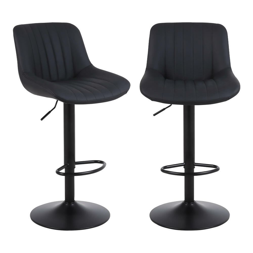 Adjustable Bar Stools Set of 2 – Swivel with Back