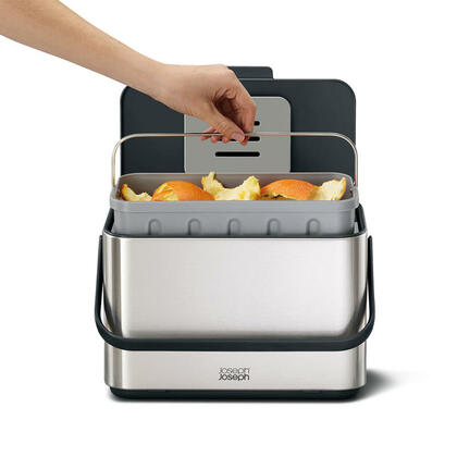 Collect™ Food Waste Caddy, Stainless-Steel, 4L - Joseph Joseph