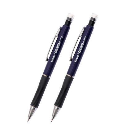 HB Plastic Mechanical Pencil With Eraser and Rubber Grab, 2/Pack - Foska
