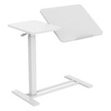 Mobile Side Table with Semi-Flip Tabletop Height and Angle Adjustable ...