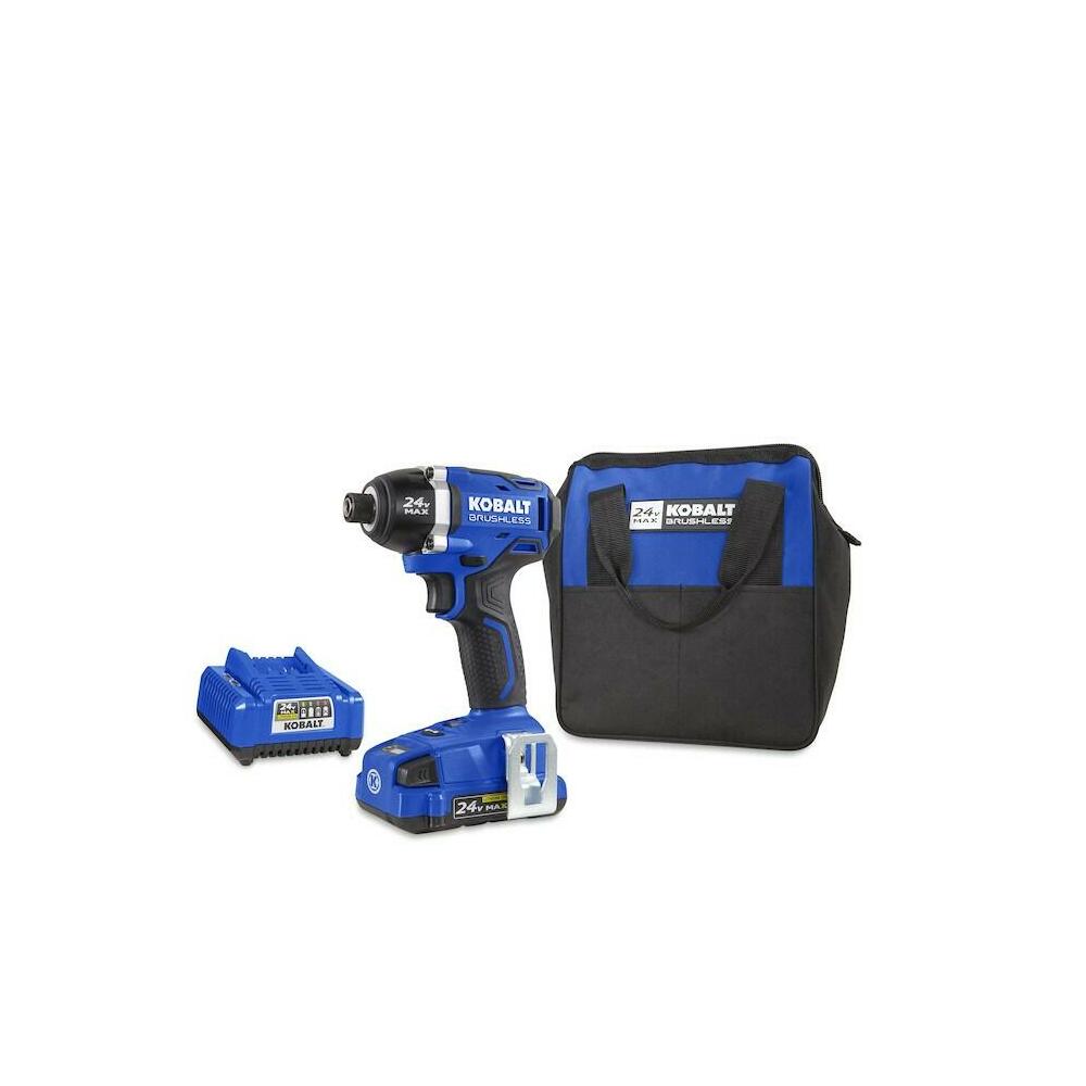 Kobalt 24V Max 1/4" Impact Driver Set - Battery & Charger & Accessories