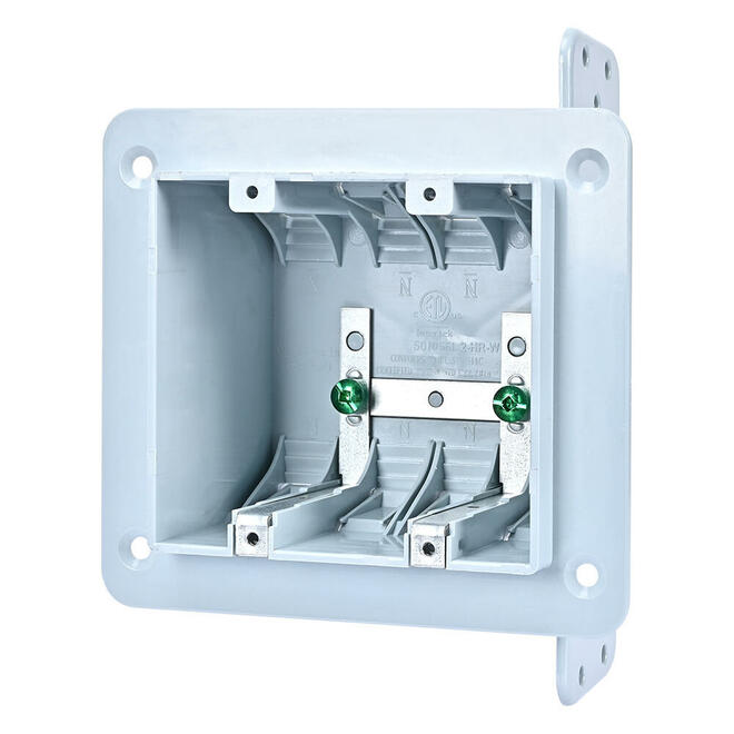 33 cu.inch 2-Gang Switch Plastic Wiring Box, 5.34 x 4.92 x 2.95in ...
