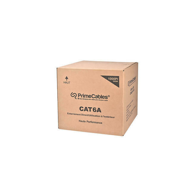 1000Ft Cat6A UTP 23AWG Gel PVC PE Double Jacket Direct Burial Bulk ...