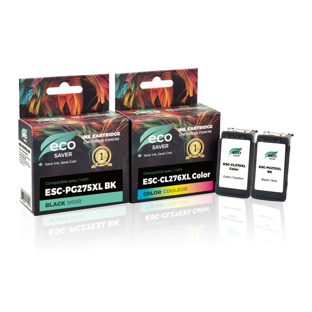Canon PG-275XL CL-276XL Compatible Black and Color Ink Cartridge Combo ...