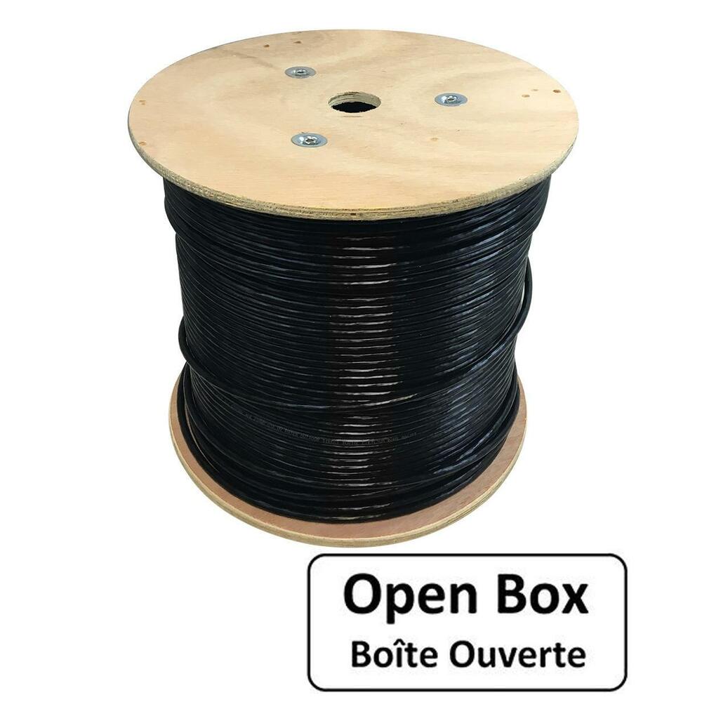 Cat6A 23AWG UTP câble en vrac solide UV Enterrement direct 1000pi noir ...