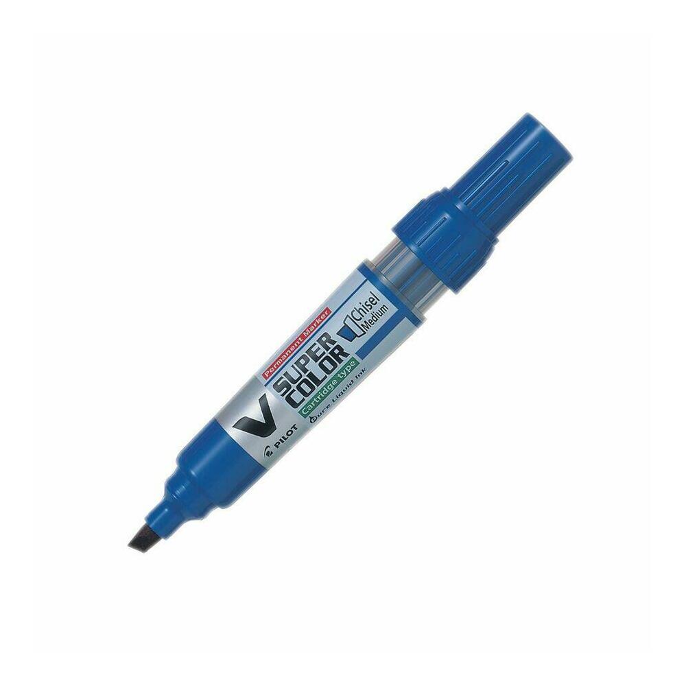 Pilot V Marqueur permanent Super Color, pointe biseautée rechargeable ...