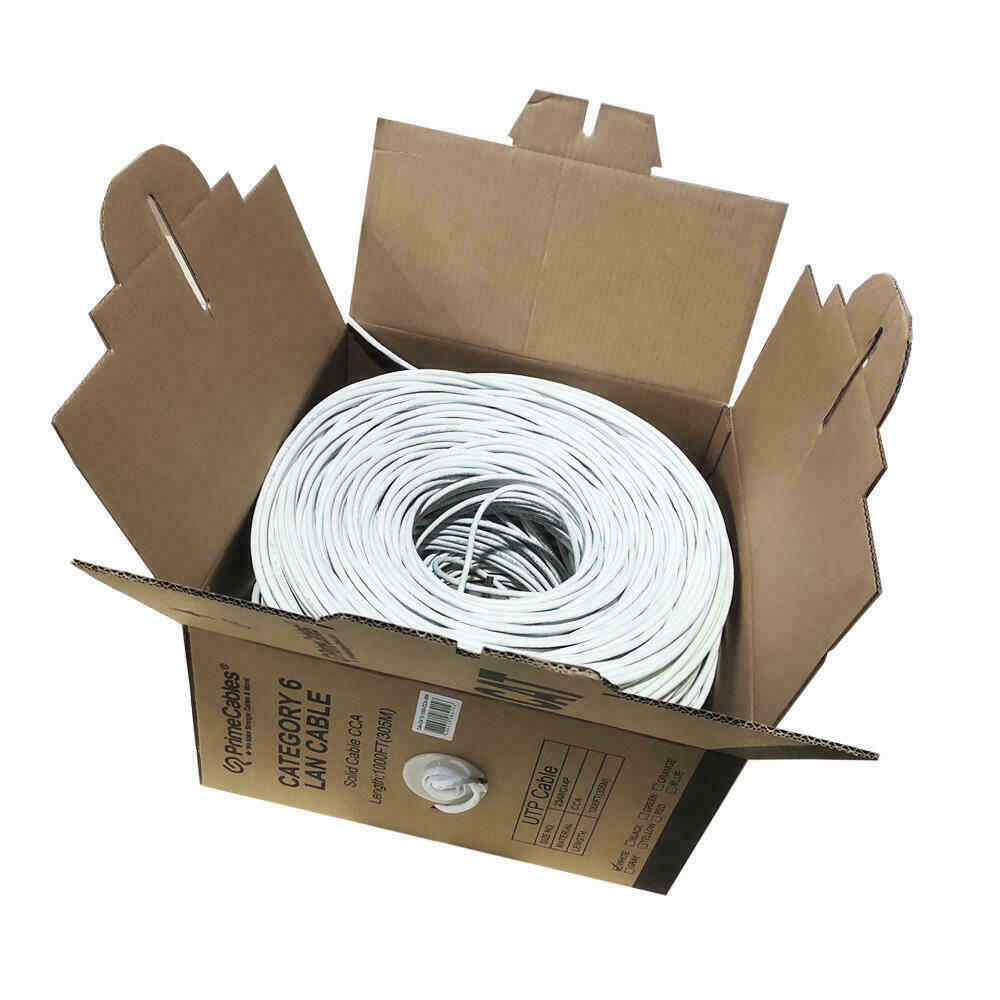 Câble en vrac Cat6, câble Ethernet CCA solide UTP 23AWG, 1000 pieds ...