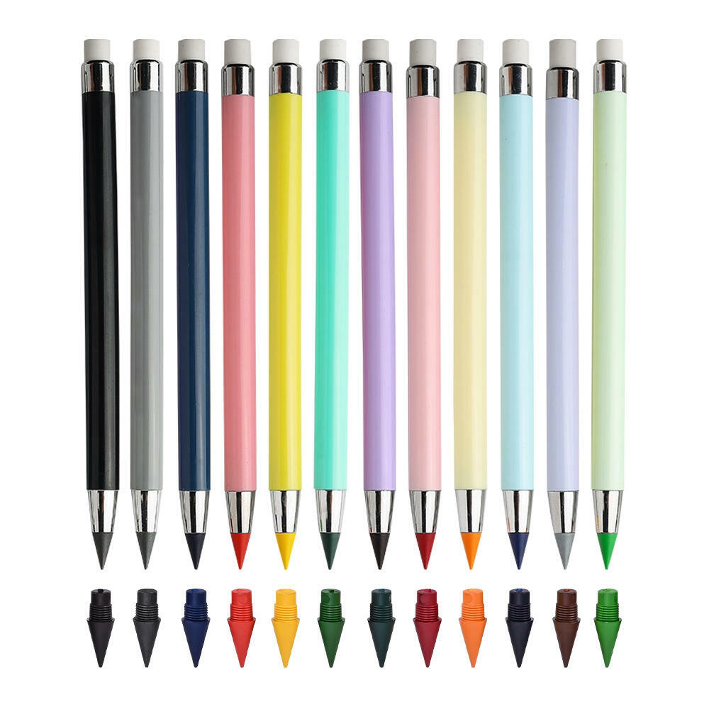 Crayon sans encre en plastique effaçable, stylo éternel et durable, 12 ...