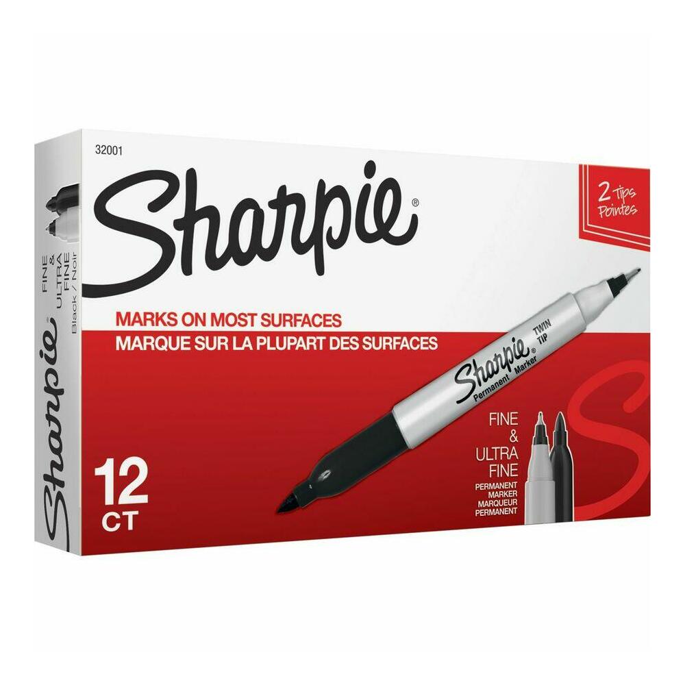 Sharpie® Marqueurs permanents à double pointe, pointes ultra-fine et ...