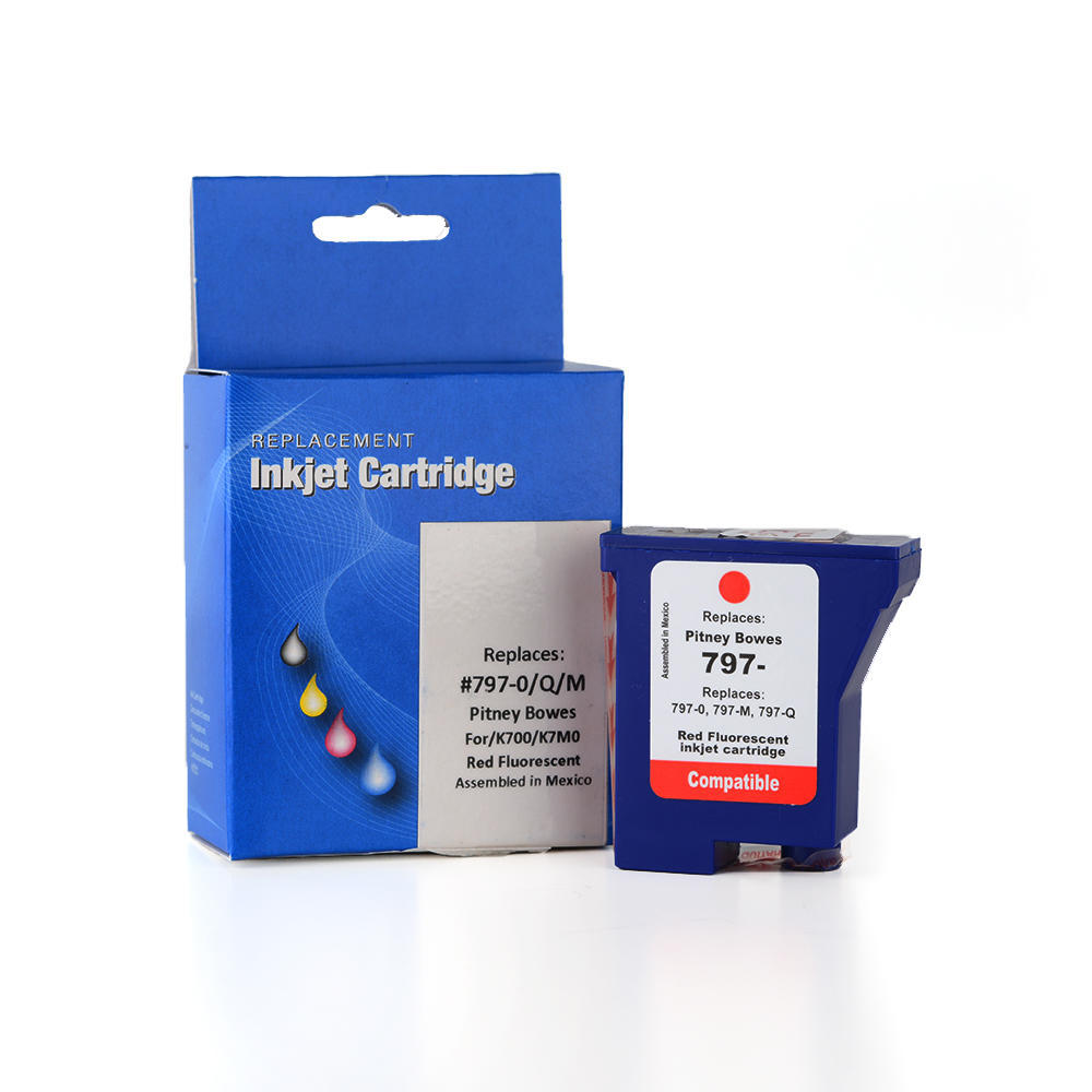 Pitney Bowes 797-0 797-M 797-Q Compatible Red Fluorescent Ink Cartridge