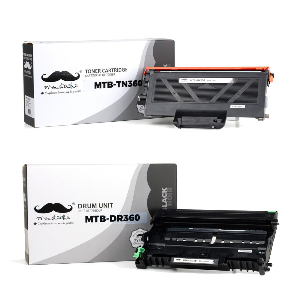 Brother TN360 DR360 Compatible Black Toner Cartridge and Drum Combo ...