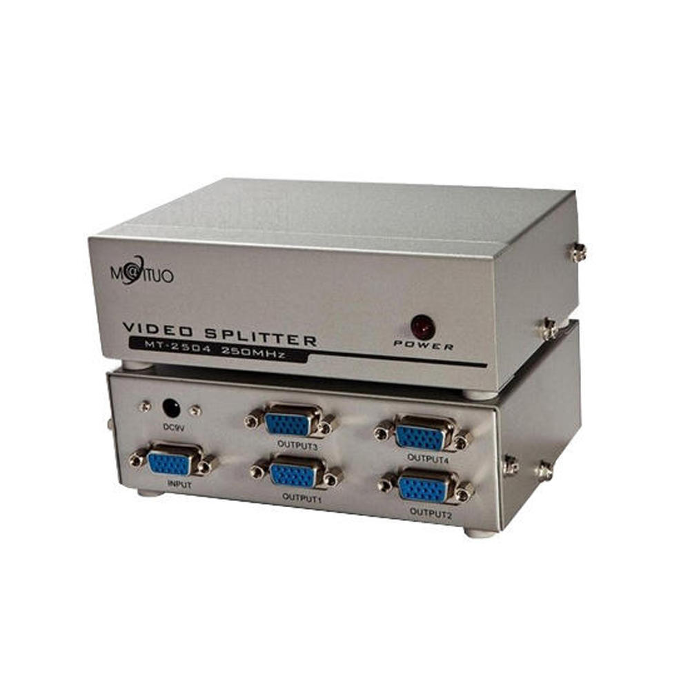 4 Port VGA Splitter 250MHZ- 1 in 4 Out
