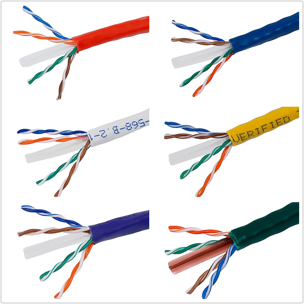 Cat6 24AWG UTP Bulk Cable Stranded CM-Rated Pure Bare Copper 1000ft ...