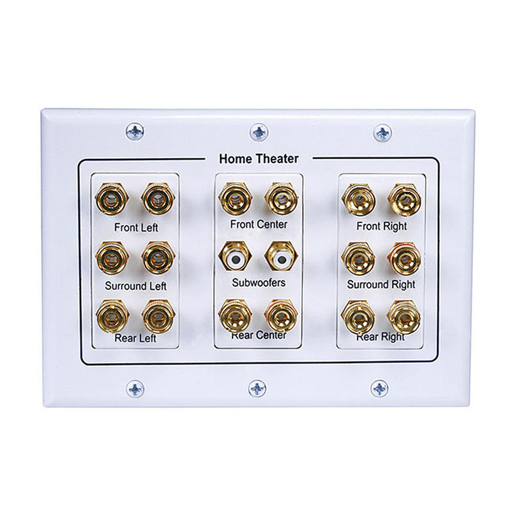 3-Gang 8.2 Surround Sound Distribution Wall Plate - Monoprice®
