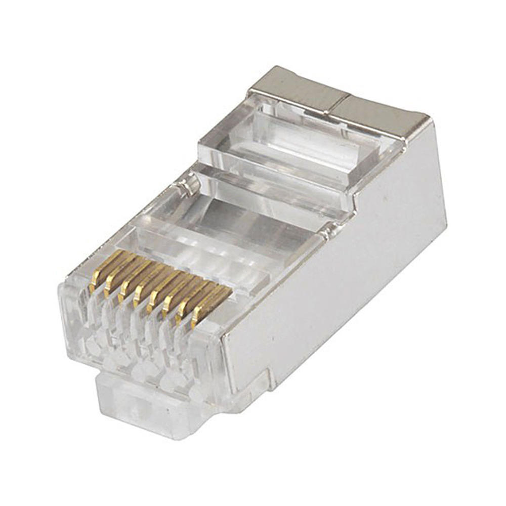 8P8C RJ45 Shielded Plug for Stranded Cat6 Ethernet Cable, 100 pcs/pack ...