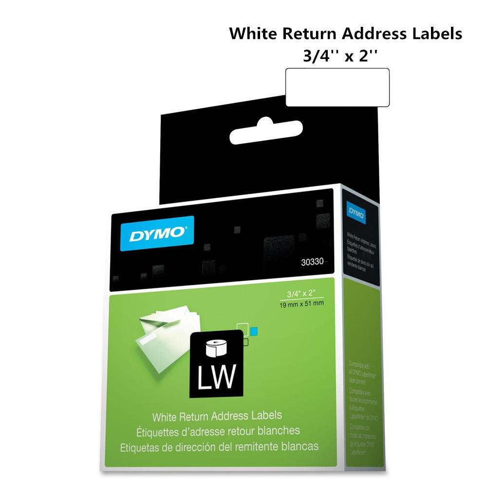DYMO 30330 Original Return Address Labels, Black on White, 3/4'' x 2 ...