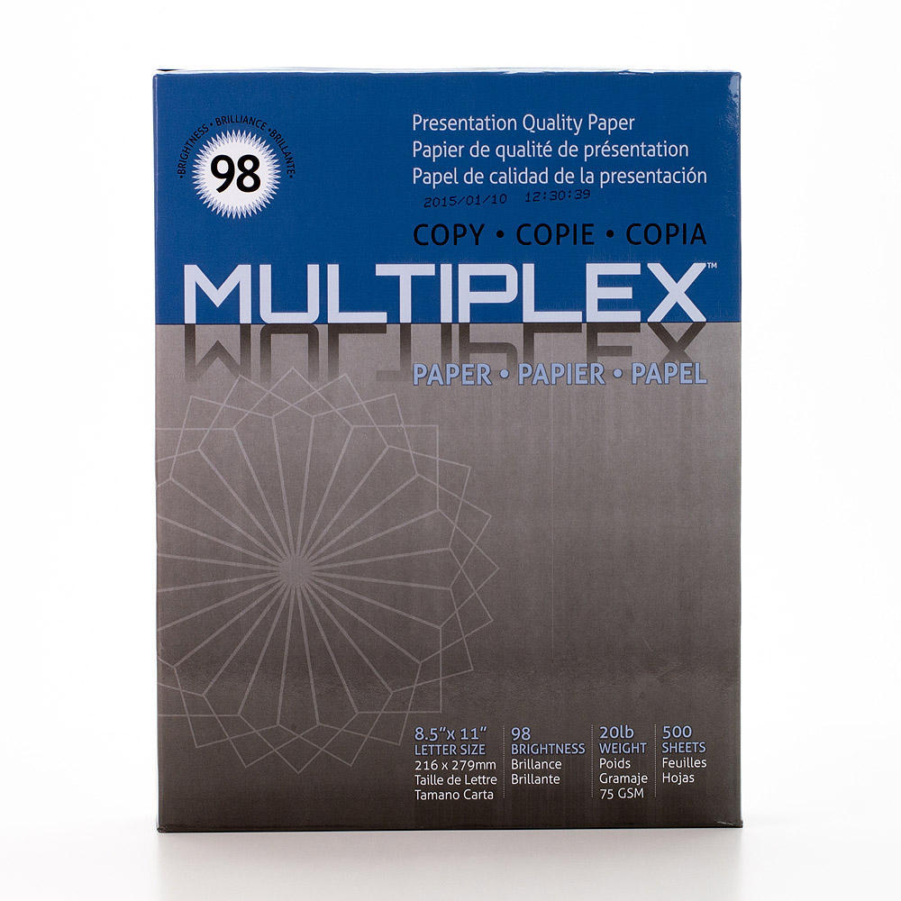 Multiplex High Bright Copy Paper - Letter size, 20lbs, 8.5" x 11"