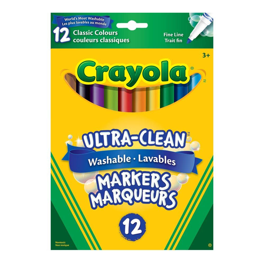 Crayola® Marqueurs lavables ultra-propres -12 couleurs 249607