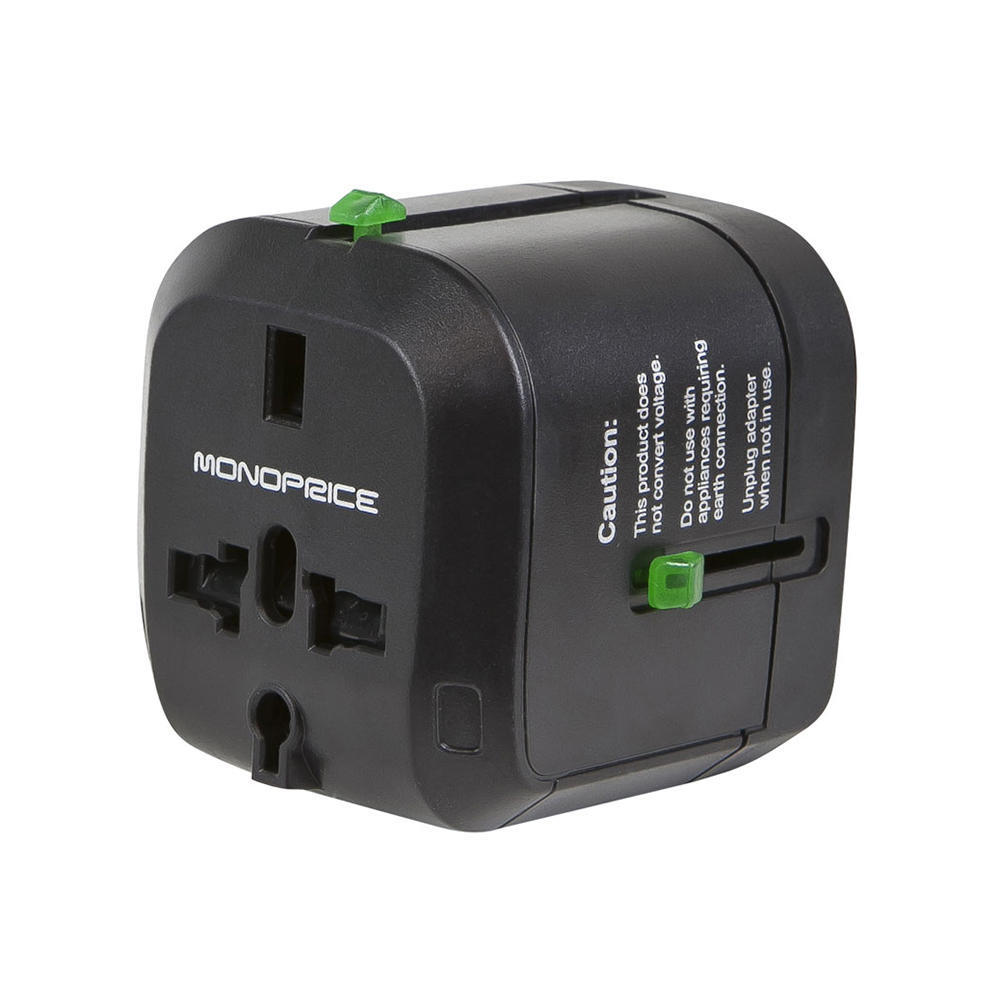 Compact Cube Universal Travel Adapter - Black - Monoprice®