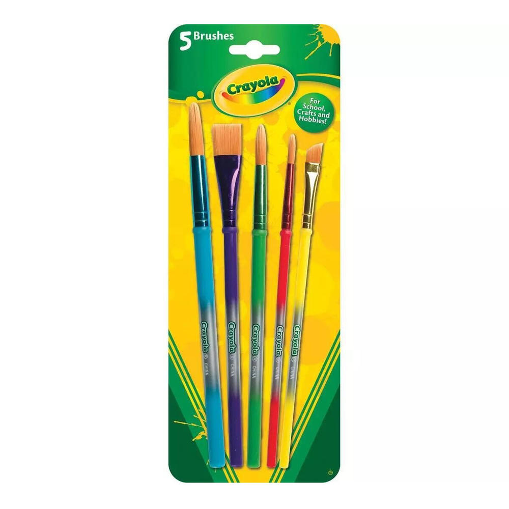 Crayola® Paint Brushes, Assorted Head Shapes, Package of 5 159384