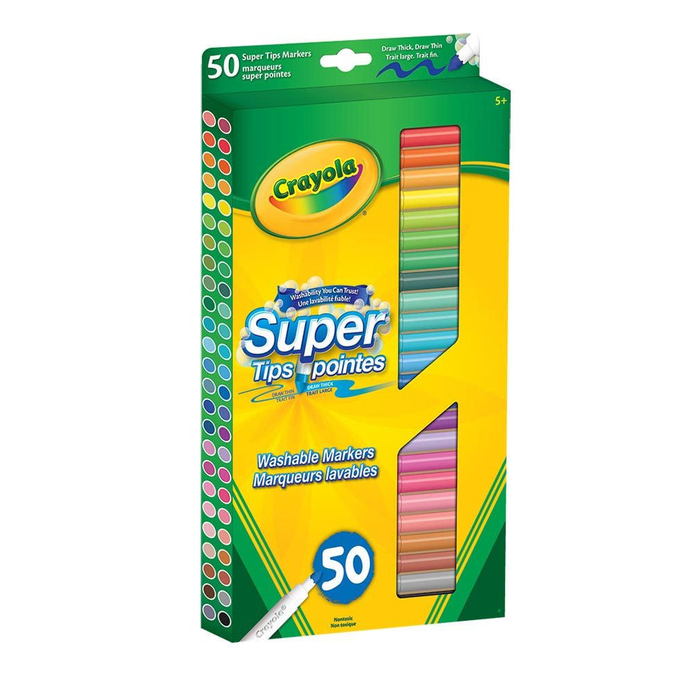 Crayola® super tips marqueurs lavables - 50/paquet 744615