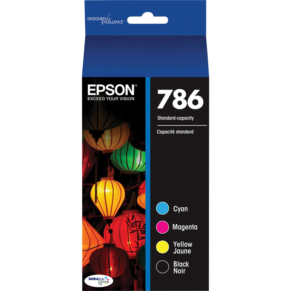 Epson 786 DURABrite Black and Color C/M/Y Ink Cartridges (T786120-BCS ...