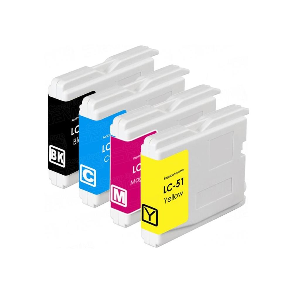 Brother LC51 Compatible Ink Cartridge Combo BK/C/M/Y - Eco-saver