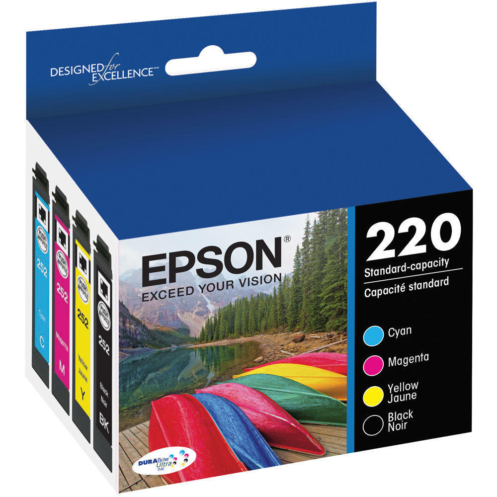 Epson DURABrite Ultra 220 Black and Color C/M/Y Ink Cartridges ...
