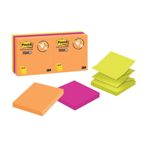 3M Post-it® feuillets adhésifs très collant en éventail, collection Rio ...